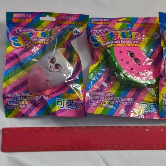 squeezables | Other | Squeezables 3 Pack Mermaid Cat Unicorn Watermelon ...